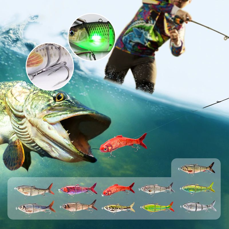 Multi-jointed robotic fishing lure with LED – focoor